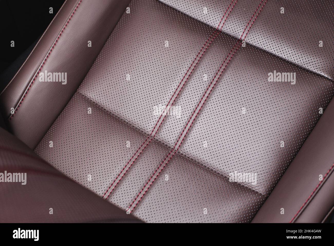 Beautiful seat in a luxury car with leather interior Stock Photo - Alamy