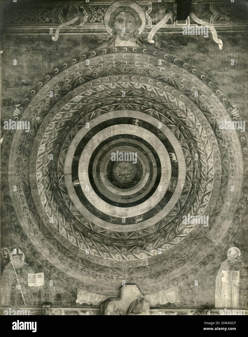 Universe supported by God with the Signs of the Planets, fresco by ...