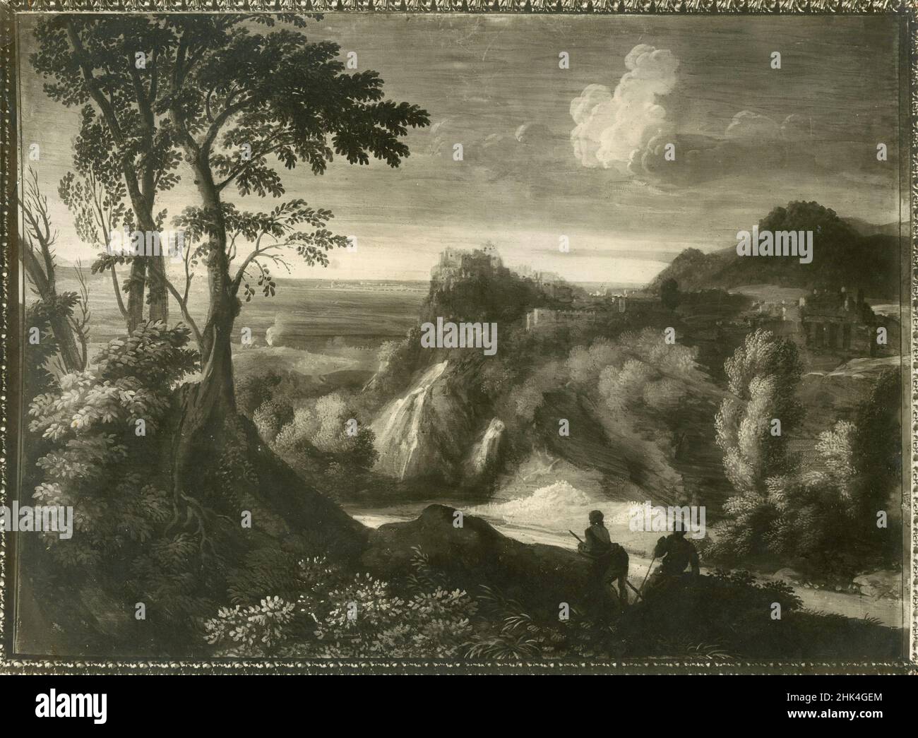Landscape with Tivoli, painting by Italian artist Gaspard Poussin, Rome ...