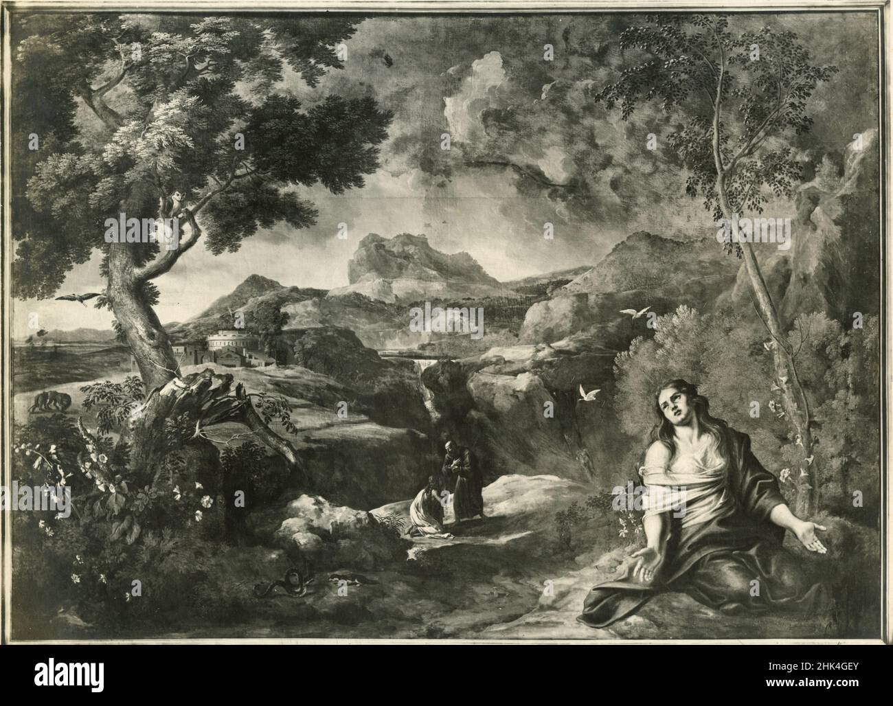 Landscape with Mary Magdalene Egyptian, painting by Italian artist ...
