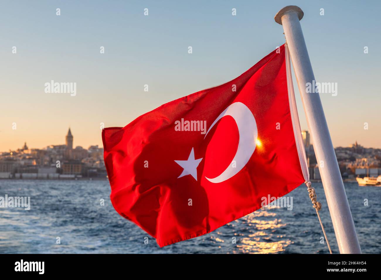 Waving turkish flag hi-res stock photography and images - Alamy