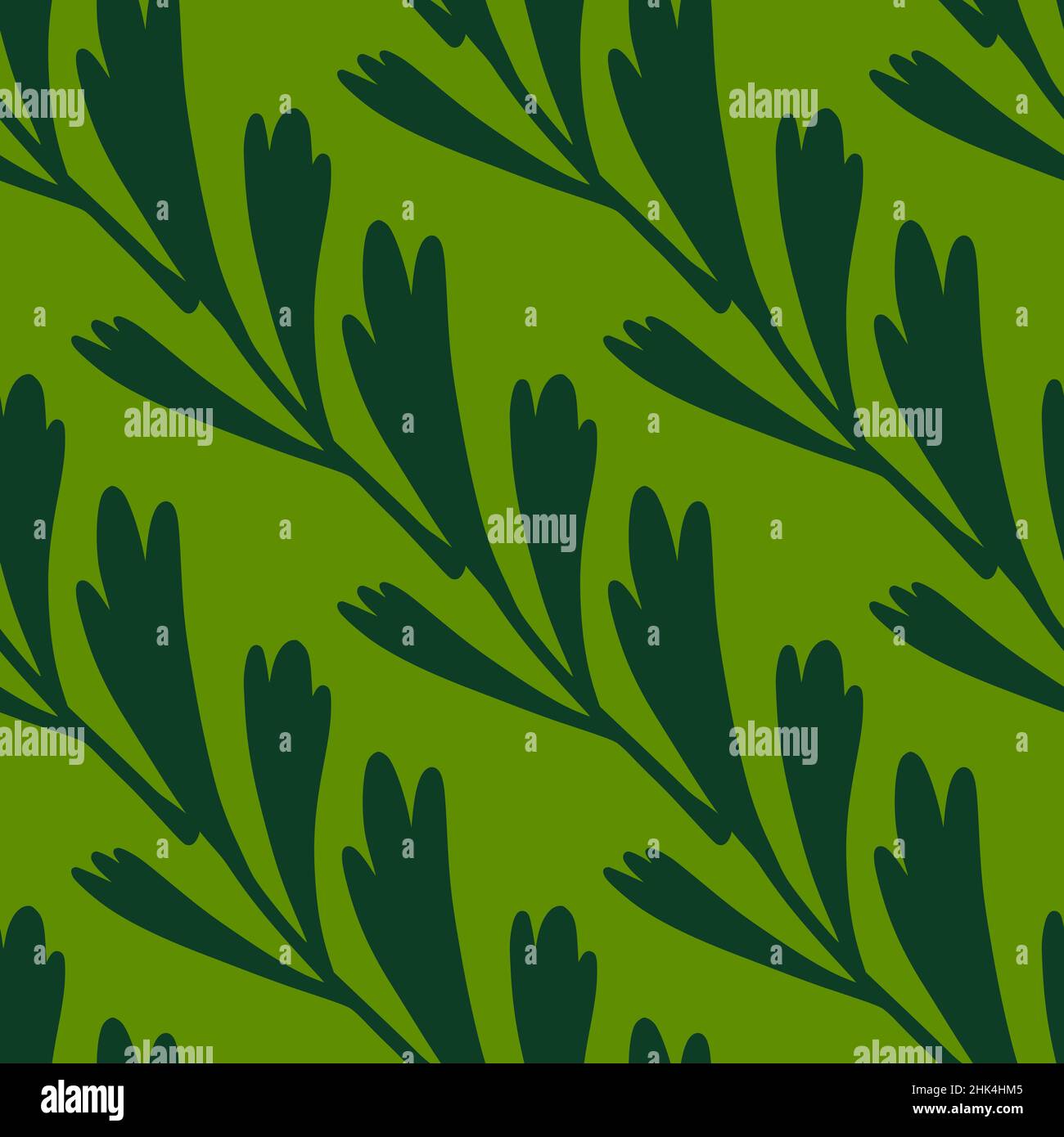 Nature seamless pattern with diagonal simple leaves ornament. Green ...
