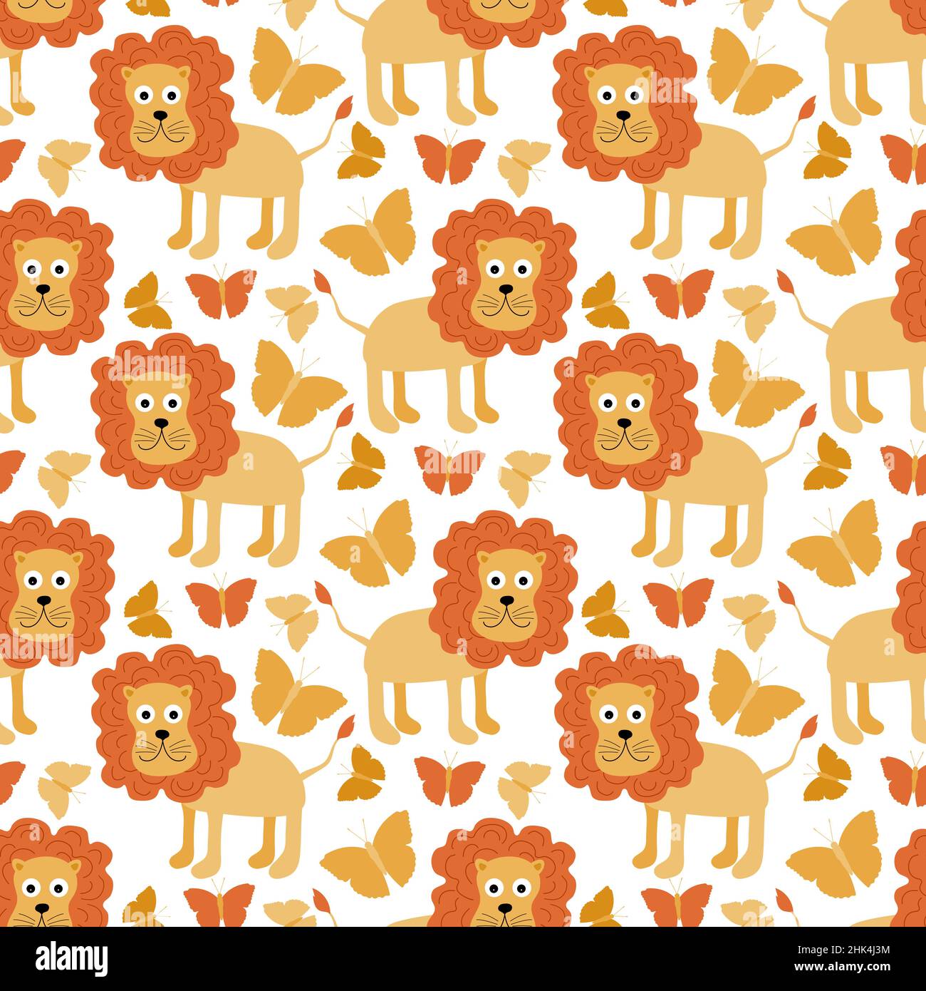 Wildlife Africa Nature seamless pattern African animal Lion. Safari Zoo ...