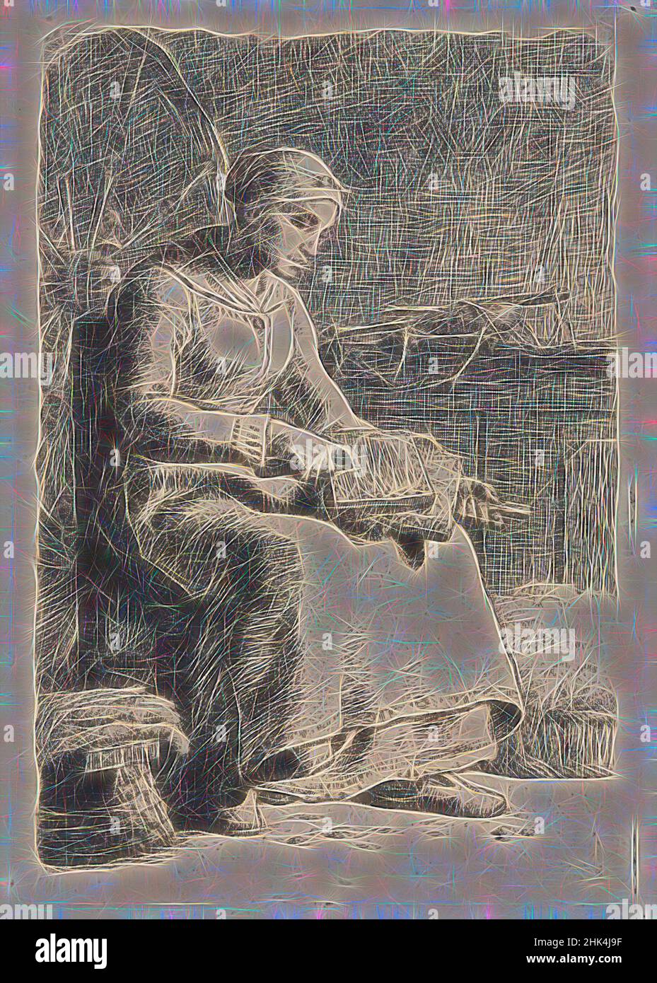 Inspired by Woman Carding Wool, La Cardeuse, Jean-François Millet ...