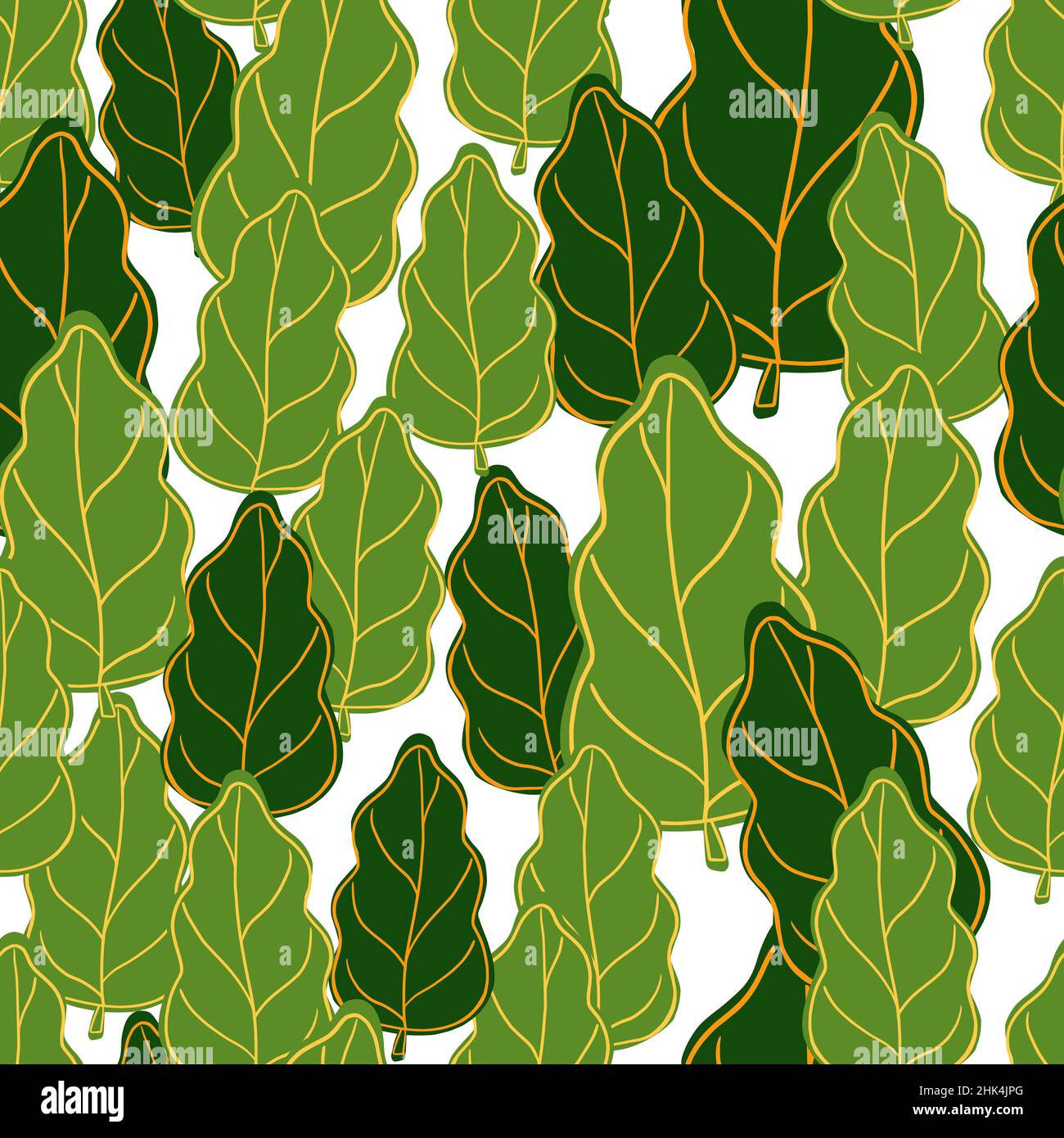 Isolated foliage seamless pattern with random green contoured shapes ...