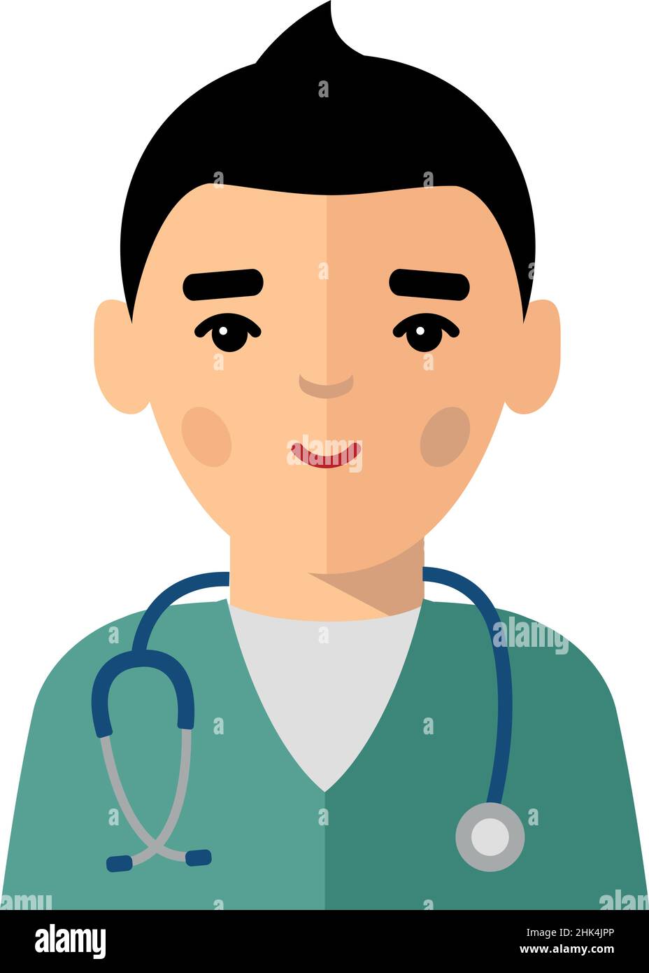 Vector Illustration of Avatar Doctor with Stethoscope Stock Vector ...
