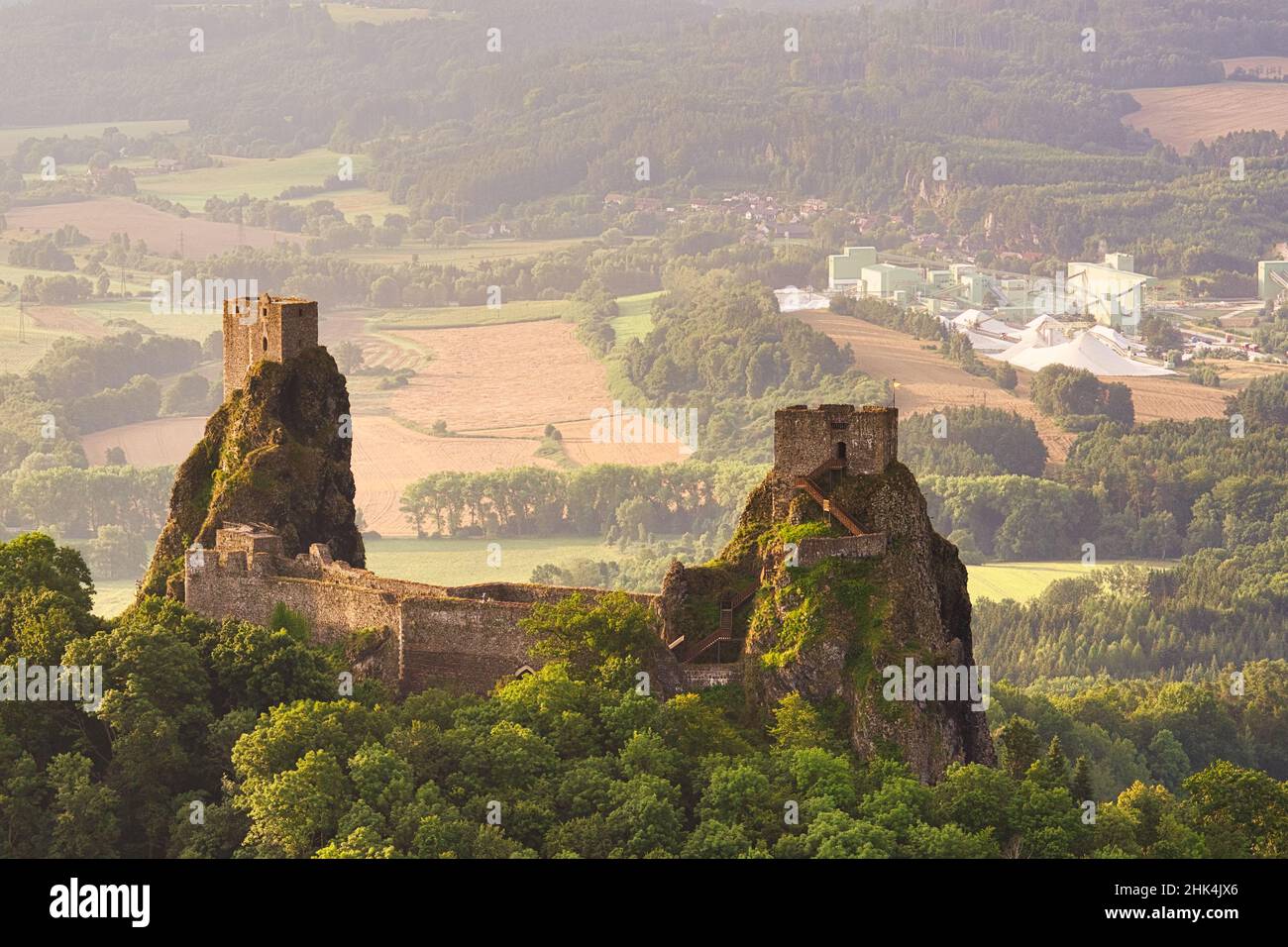 Above view of medieval castle Trosky. Czech Republic Stock Photo - Alamy
