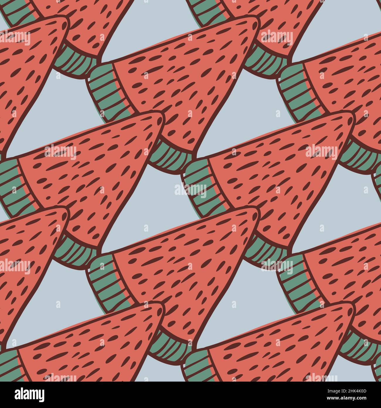 Hand drawn watermelon berries seamless pattern in hand drawn style ...