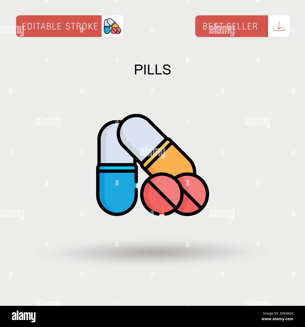 Pills Simple vector icon Stock Vector Image & Art - Alamy