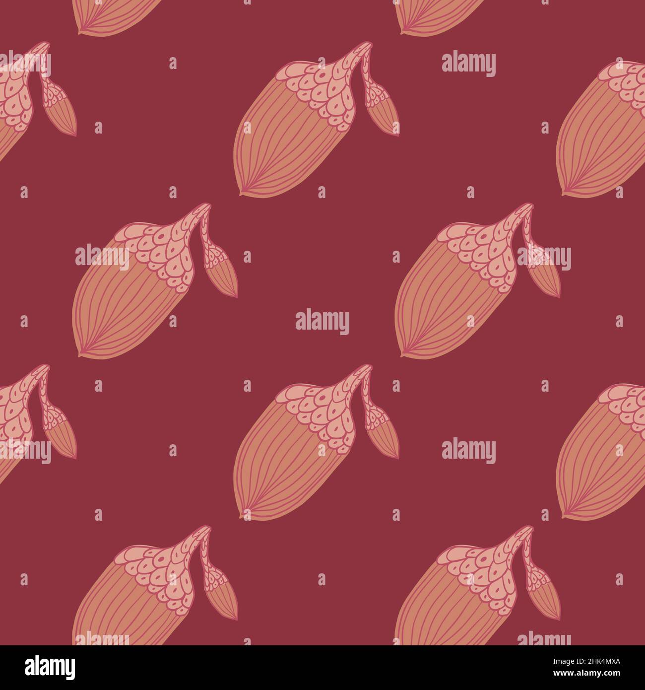 Nature seamless pattern with autumn botany acorn elements shapes ...