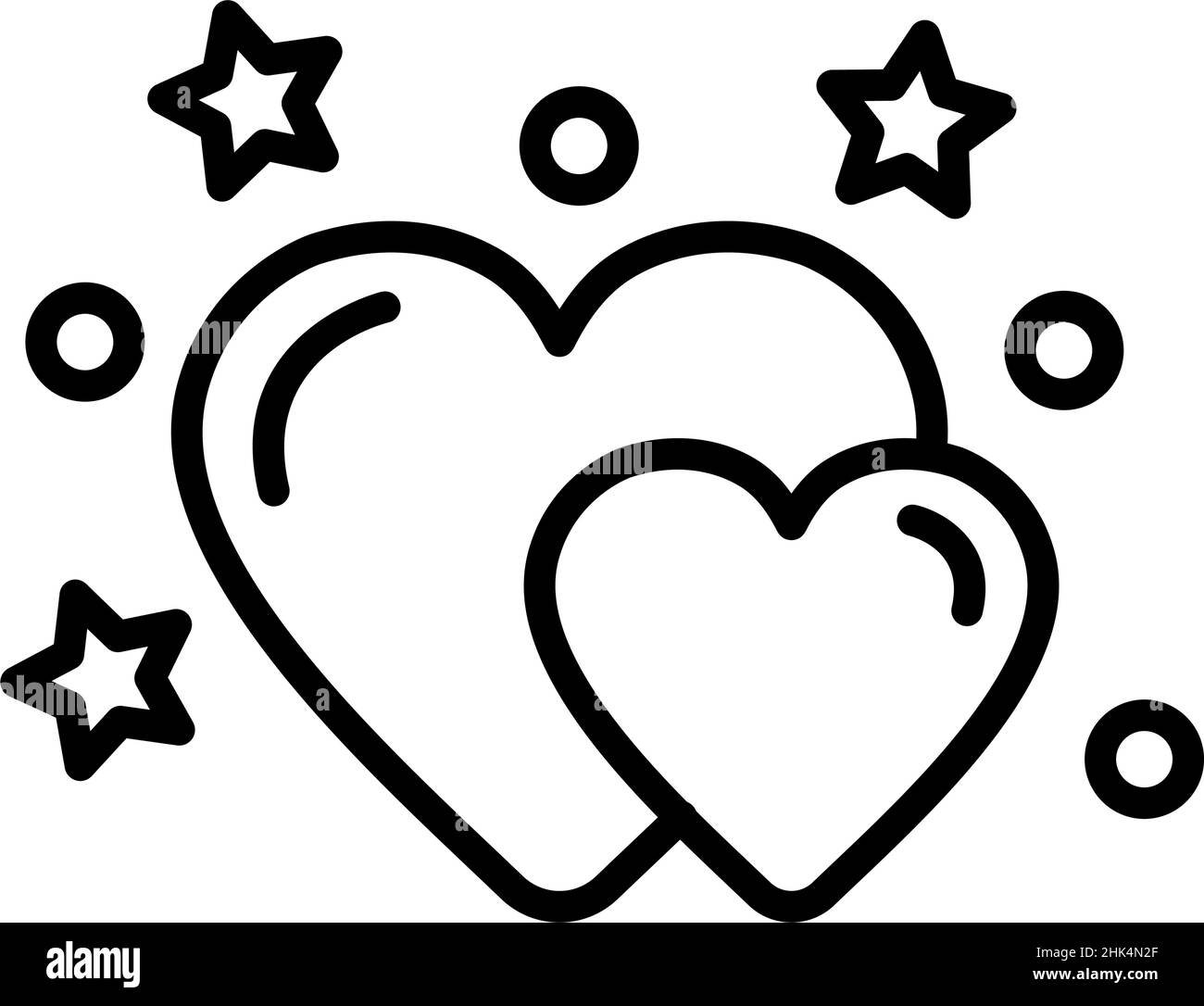 Wedding hearts icon on white background, vector illustration Stock ...