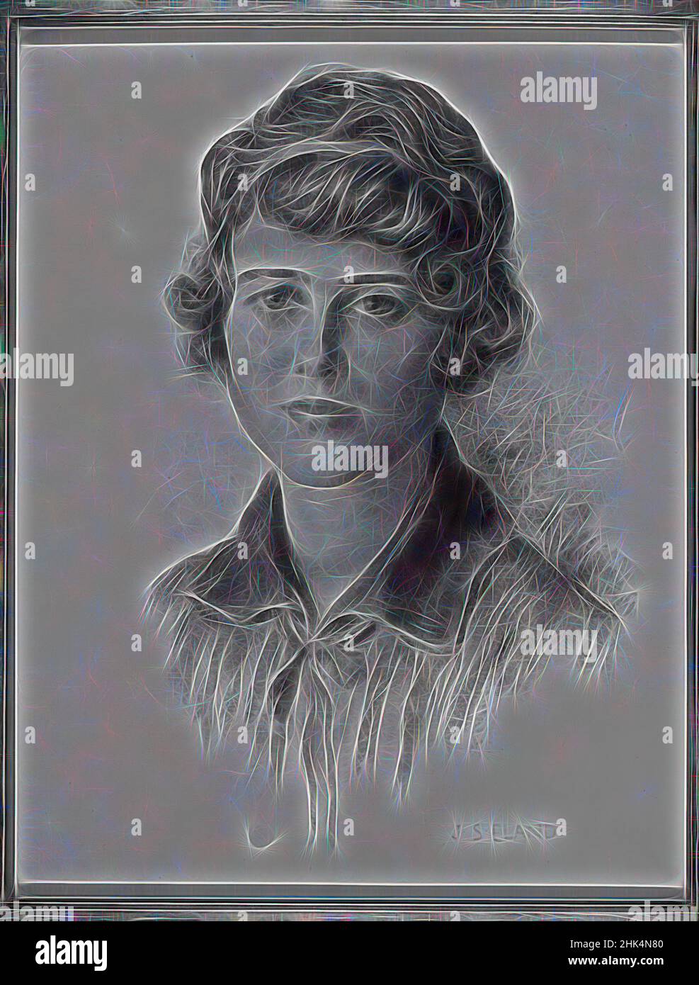 Inspired by Head of a Girl, Blue Bandeau, John Shenton Eland, British ...