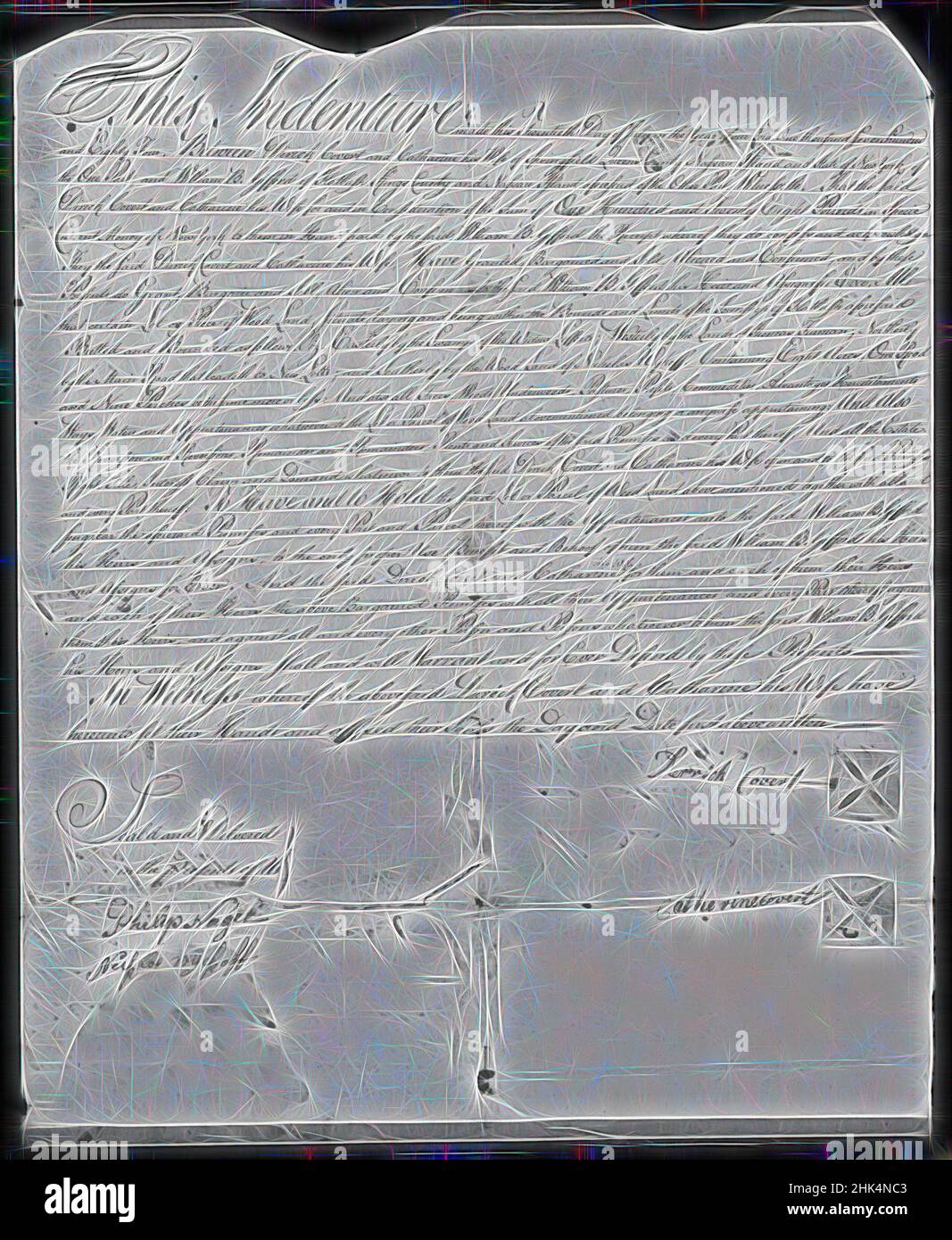 Inspired by Document, INDENTURE SIGNED BY PETER LEFFERTS, Parchment ...