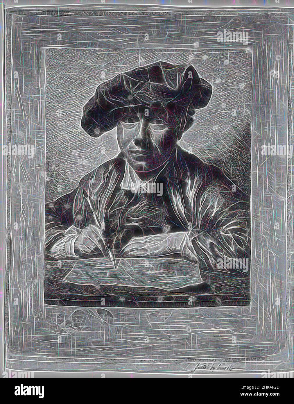 Inspired by Self Portrait, Georg Friedrich Schmidt, German, 1712-1775, Engraving on laid paper ...