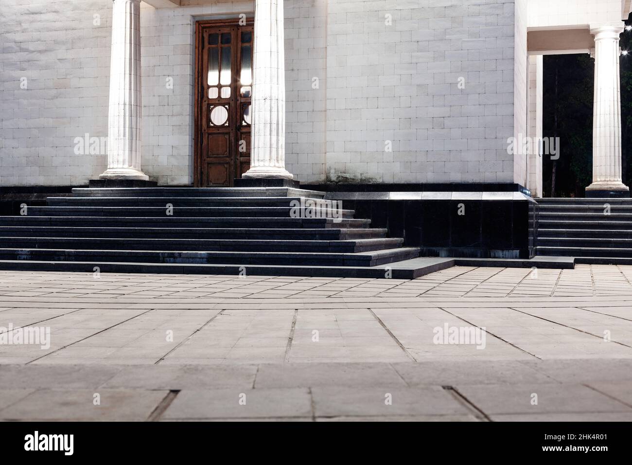 Staircase and Columns of Cathedral . Church entrance with stairs Stock ...
