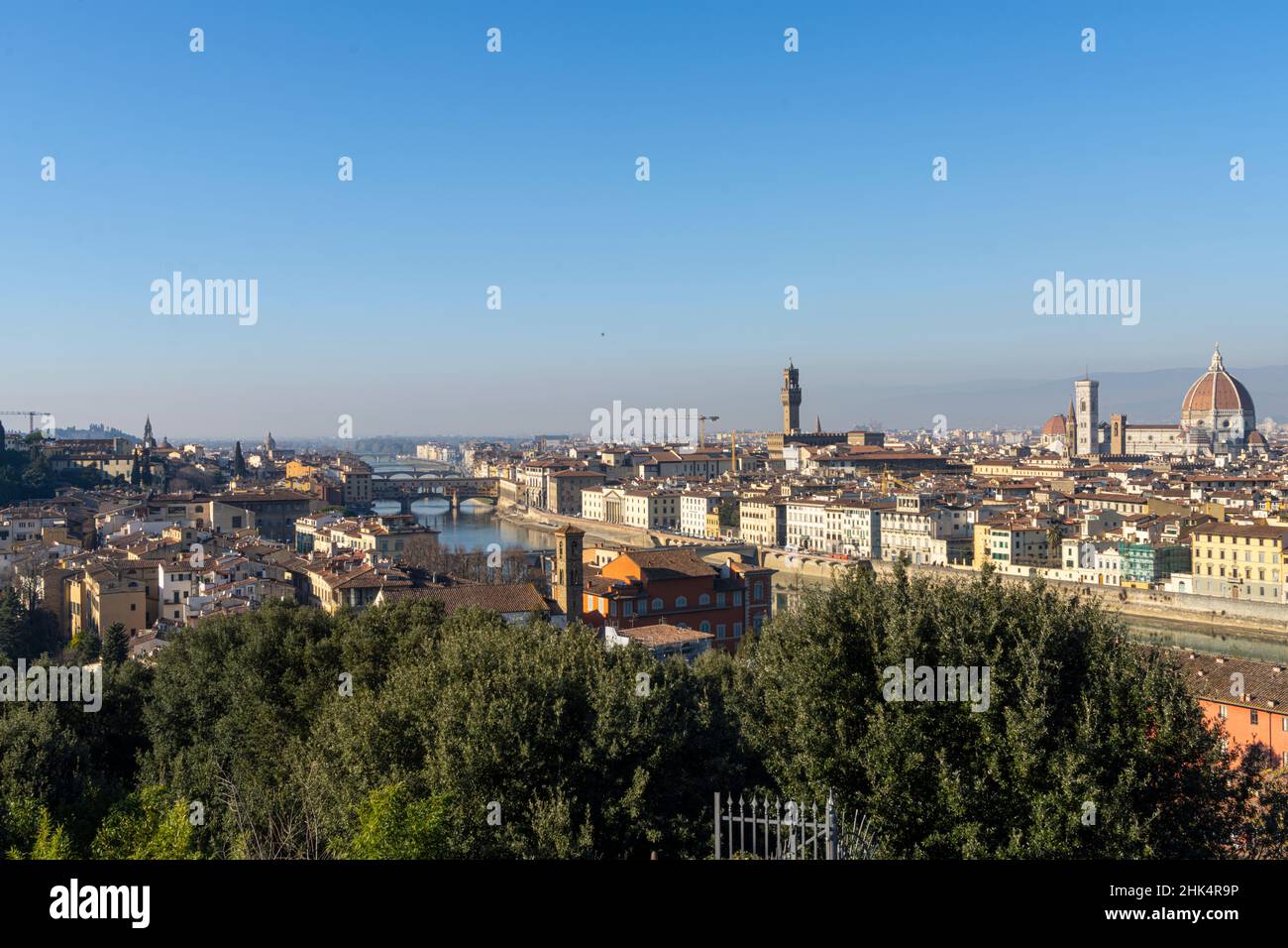 Florence, Italy. January 2022. the panorama of the city from Piazzale ...