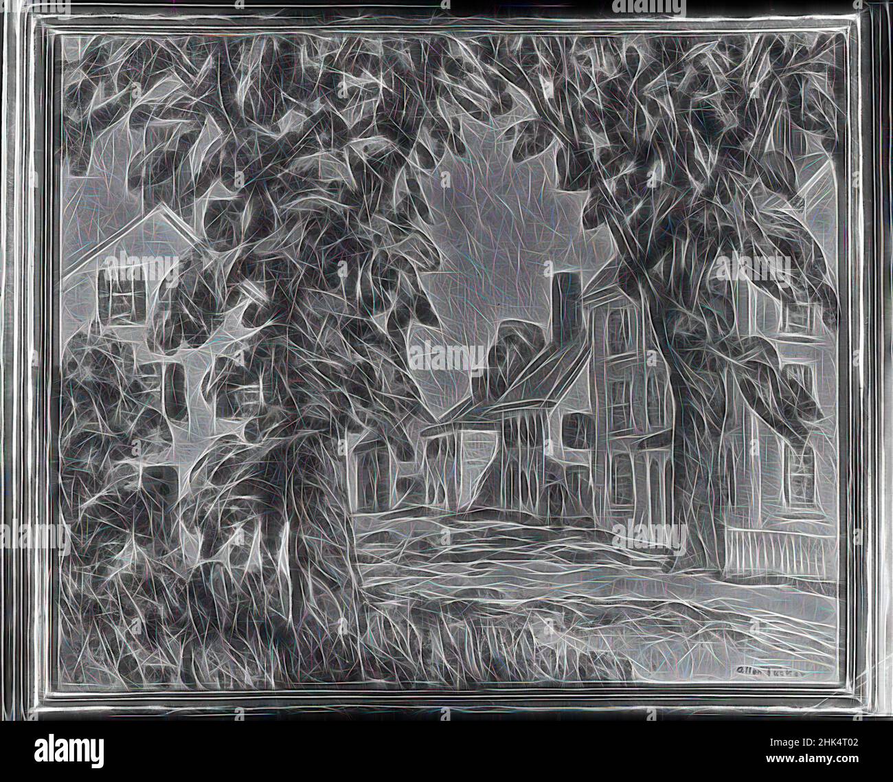 Inspired by New England Town, Allen Tucker, American, 1866-1939, Oil on ...