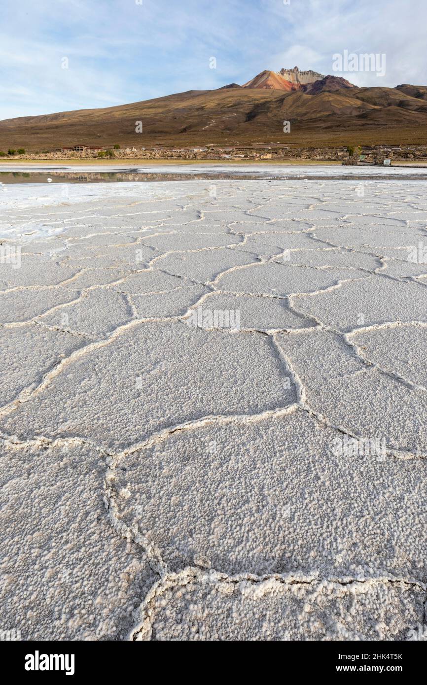 The salt flats near Coqueza, a small town near the Thunupa Volcano ...