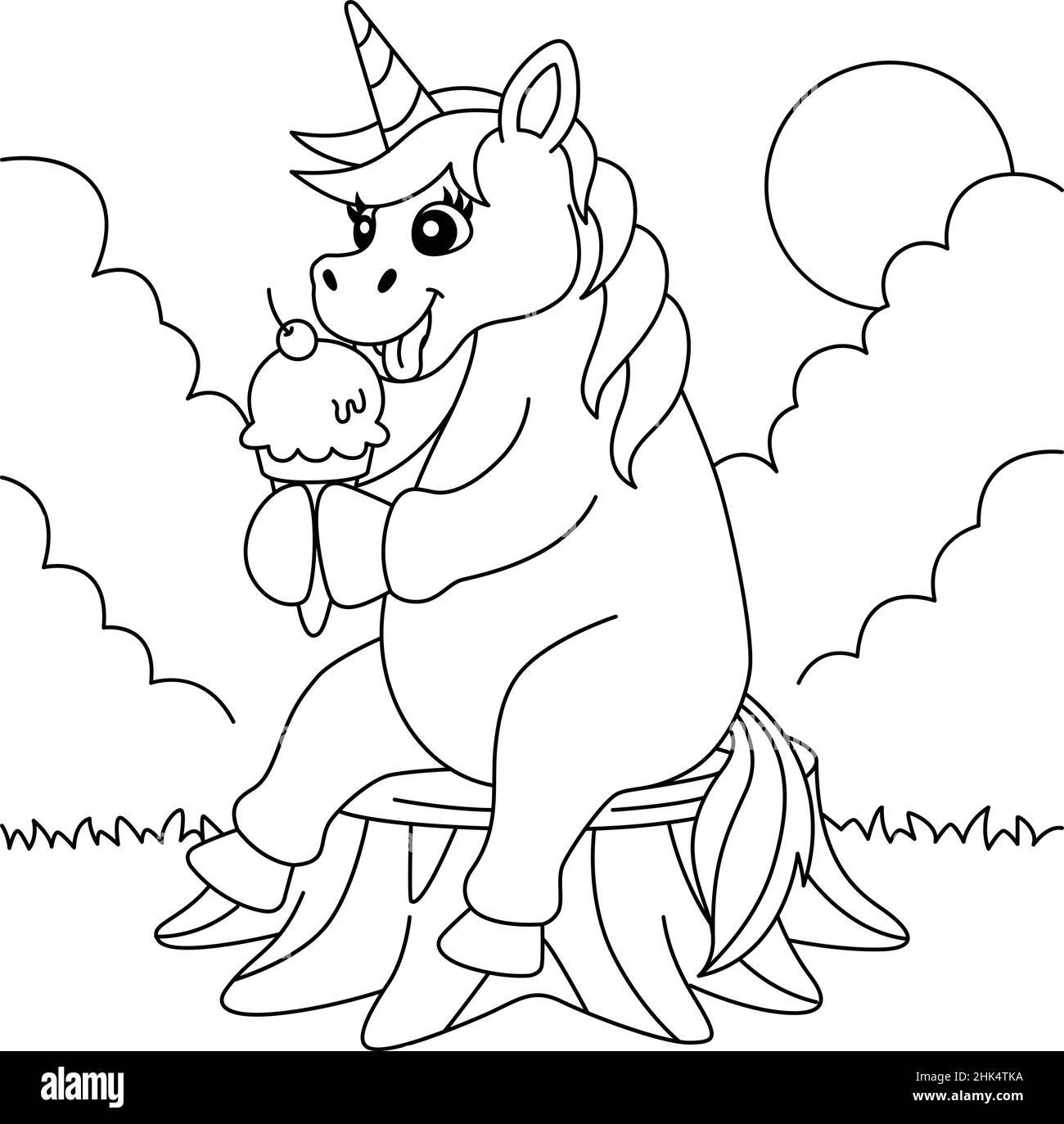 Children Eating Ice Cream Coloring Pages