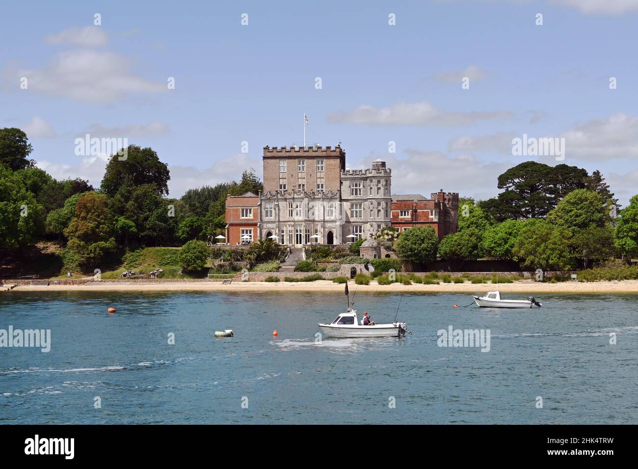 Poole Harbour, Dorset, England - June 2021: Building on Brownsea Island ...