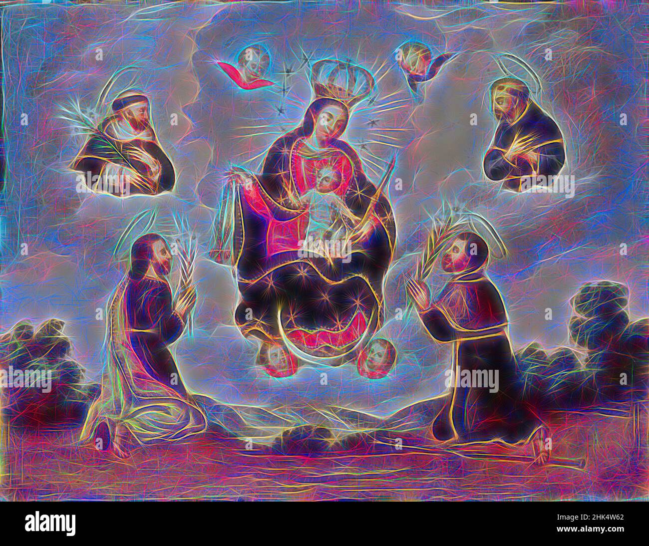 Painting Peruvian/Catholic Art Our Lady of the Holy Rosary Oil Painting ...