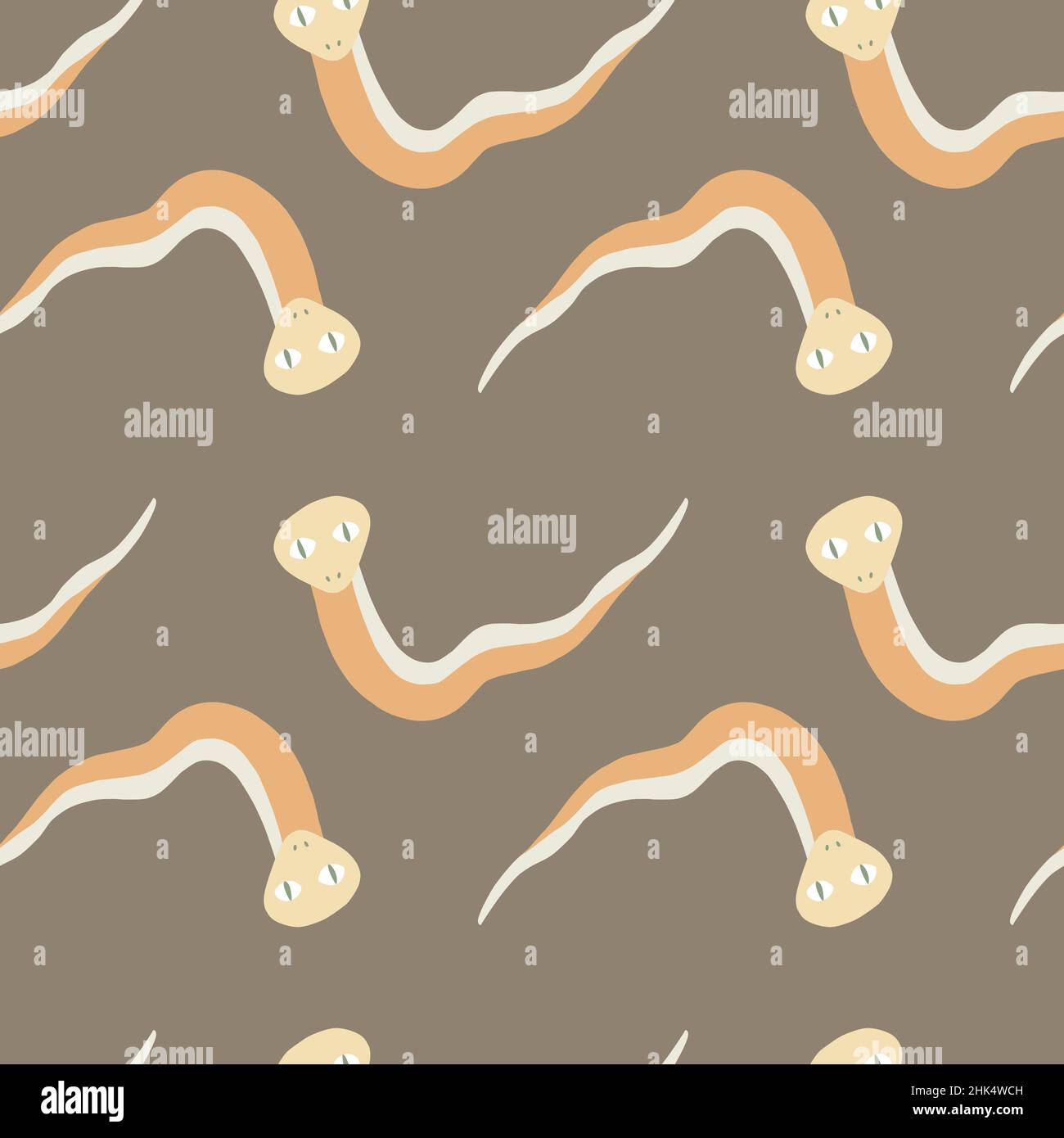 Minimalistic style animal seamless doodle pattern with orange and white ...