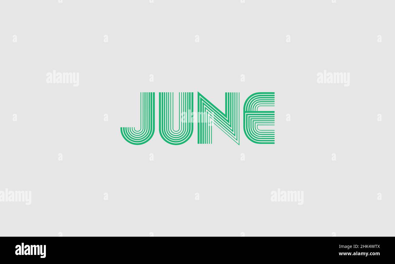 Word JUNE in letters - Initial vector design - Premium Icon, Logo ...