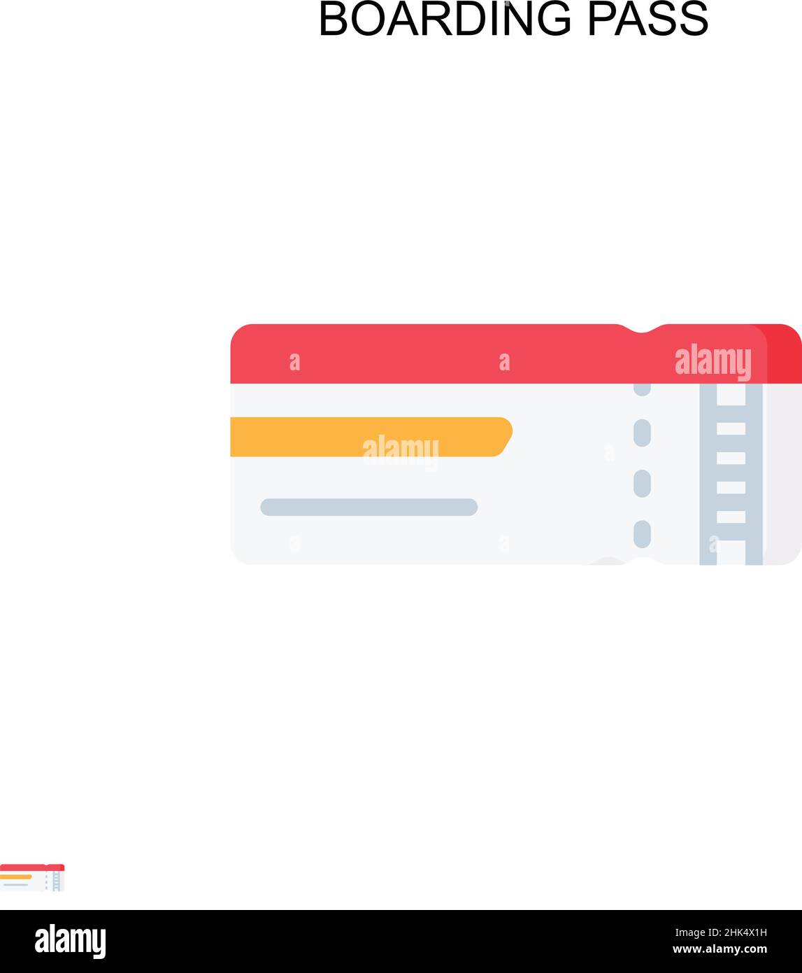 Boarding pass Simple vector icon. Illustration symbol design template ...