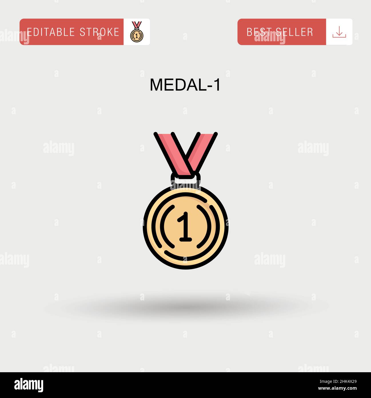 Medal-1 Simple vector icon Stock Vector Image & Art - Alamy