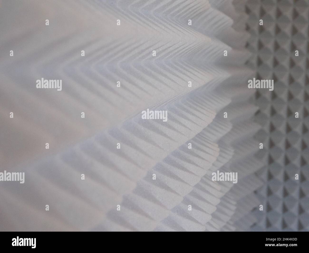 Pyramids of soundproof foam rubber, close-up. Sound-scattering material ...