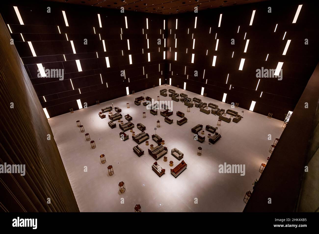Interior of the Maraya Concert Hall, Al Ula, Kingdom of Saudi Arabia ...