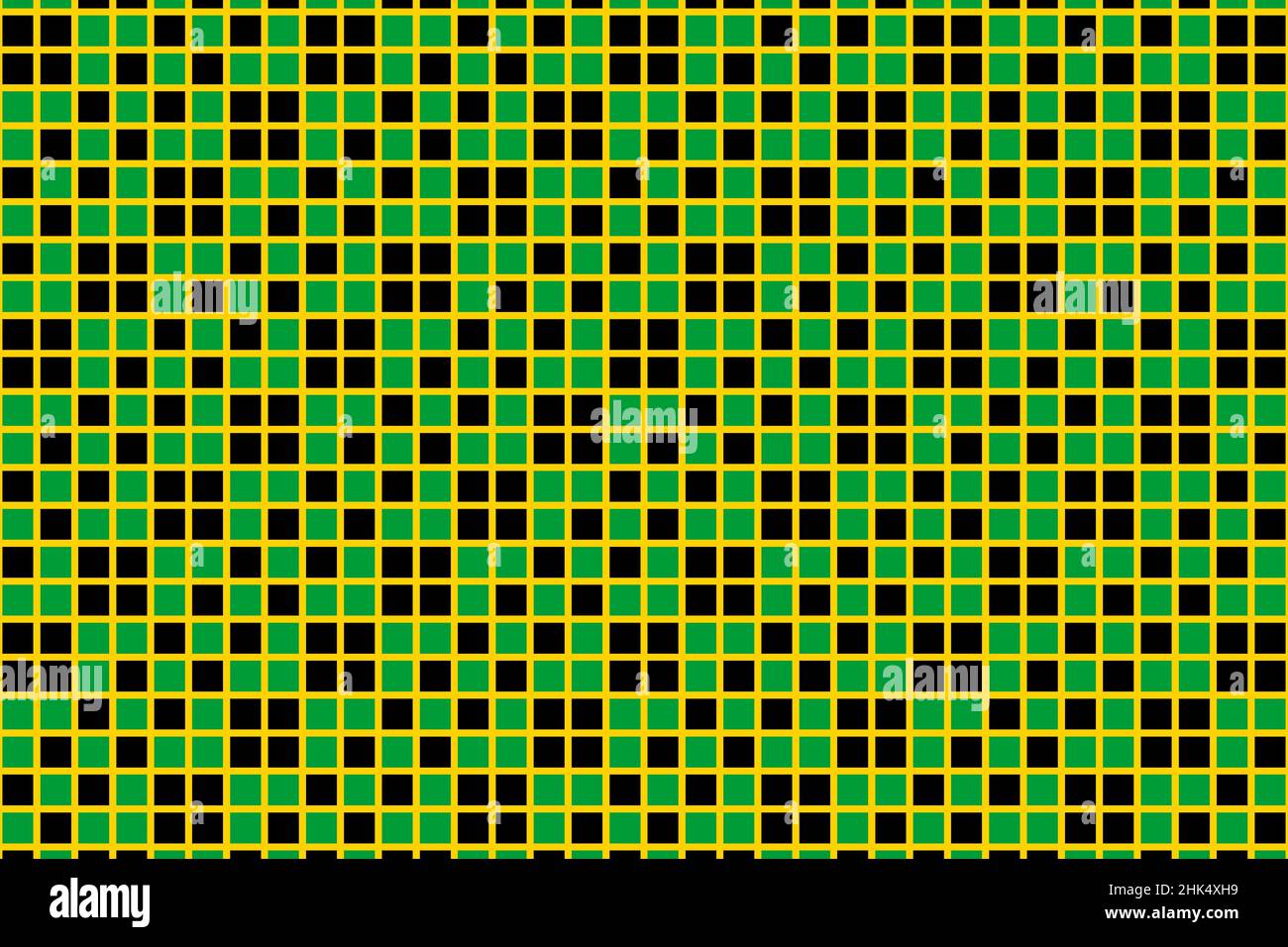 Geometric pattern in the colors of the national flag of Jamaica. The ...
