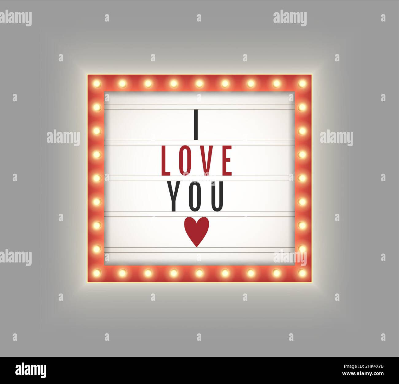 Retro lightbox set, realistic vintage square frame with light bulbs and ...