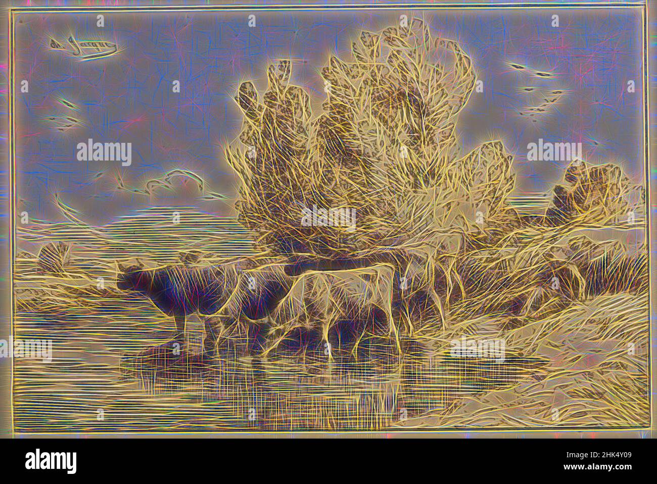 Inspired by Cows, Charles-Émile Jacque, French, 1813-1894, Etching on ...