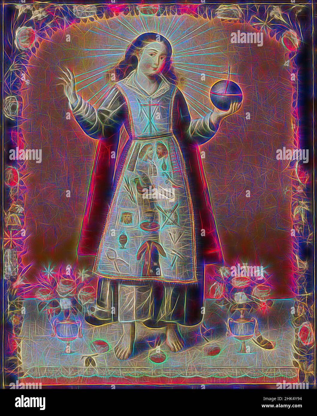 Inspired by Christ Child with Passion Symbols, Oil on canvas, Peru ...