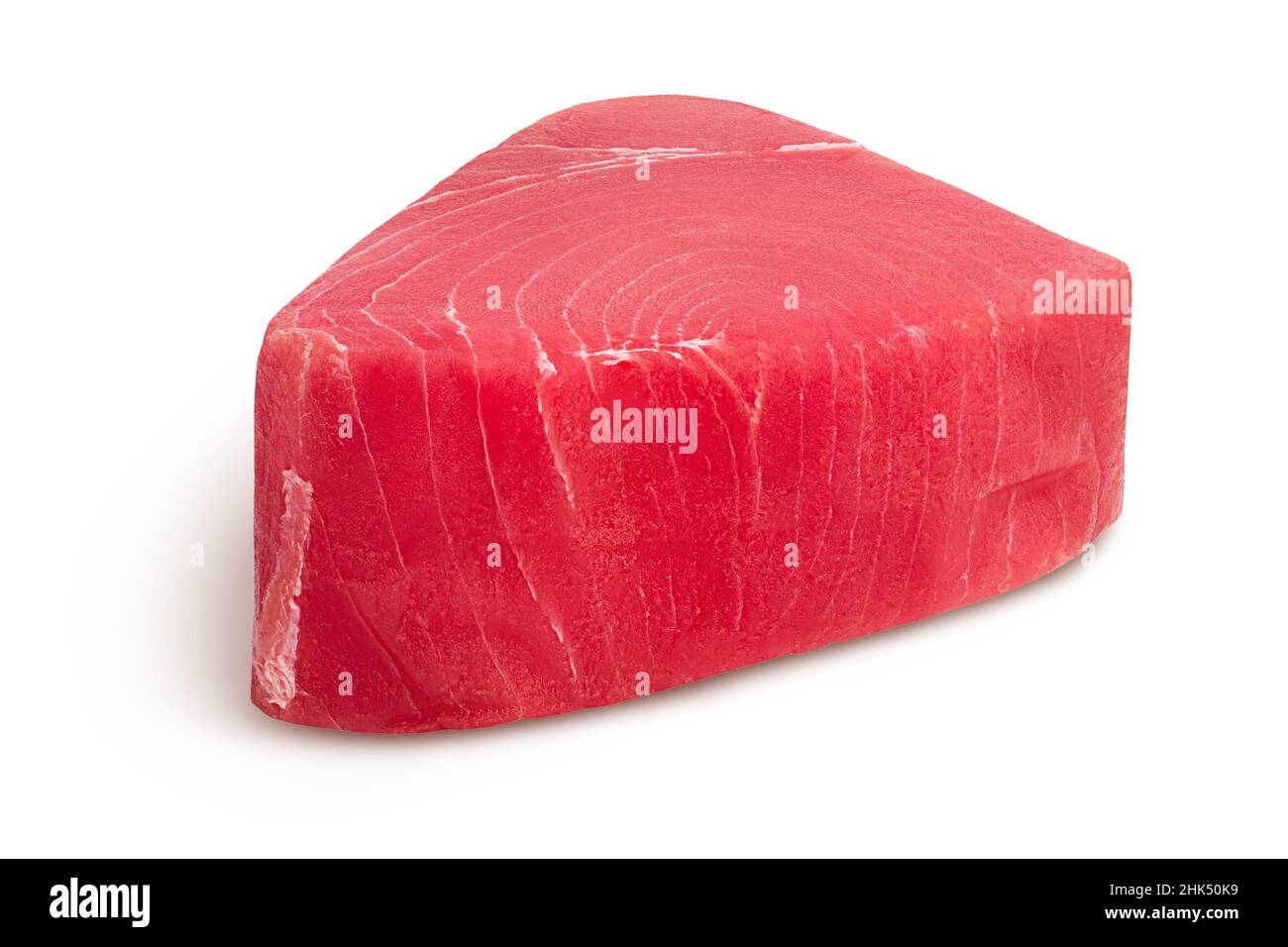 Fresh tuna fish fillet steak isolated on white background with clipping ...