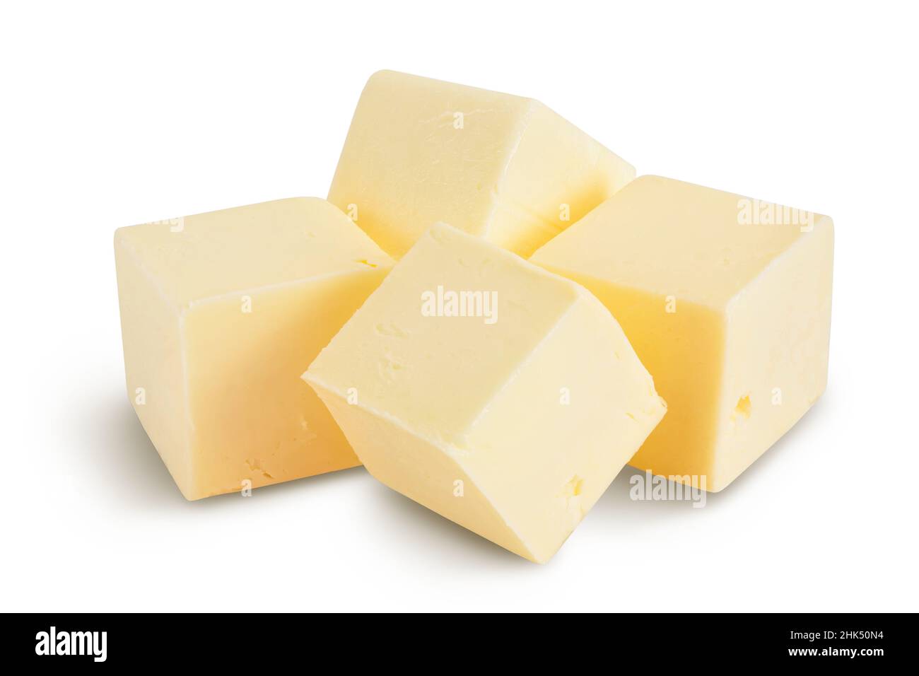 butter cube isolated on white background with clipping path and full ...