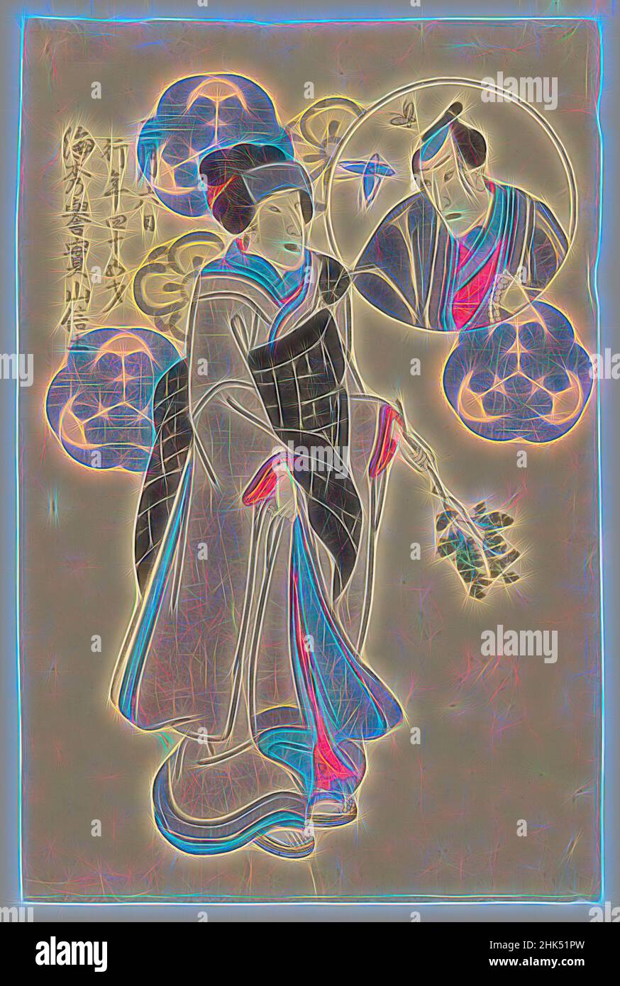Inspired by Memorial Portrait of Onnagata, Shini-e, Color woodblock ...