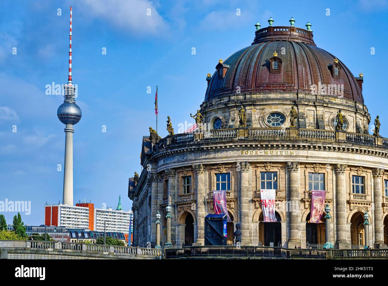 Bode Museum and Berlin Television tower, Museum Island, UNESCO World ...