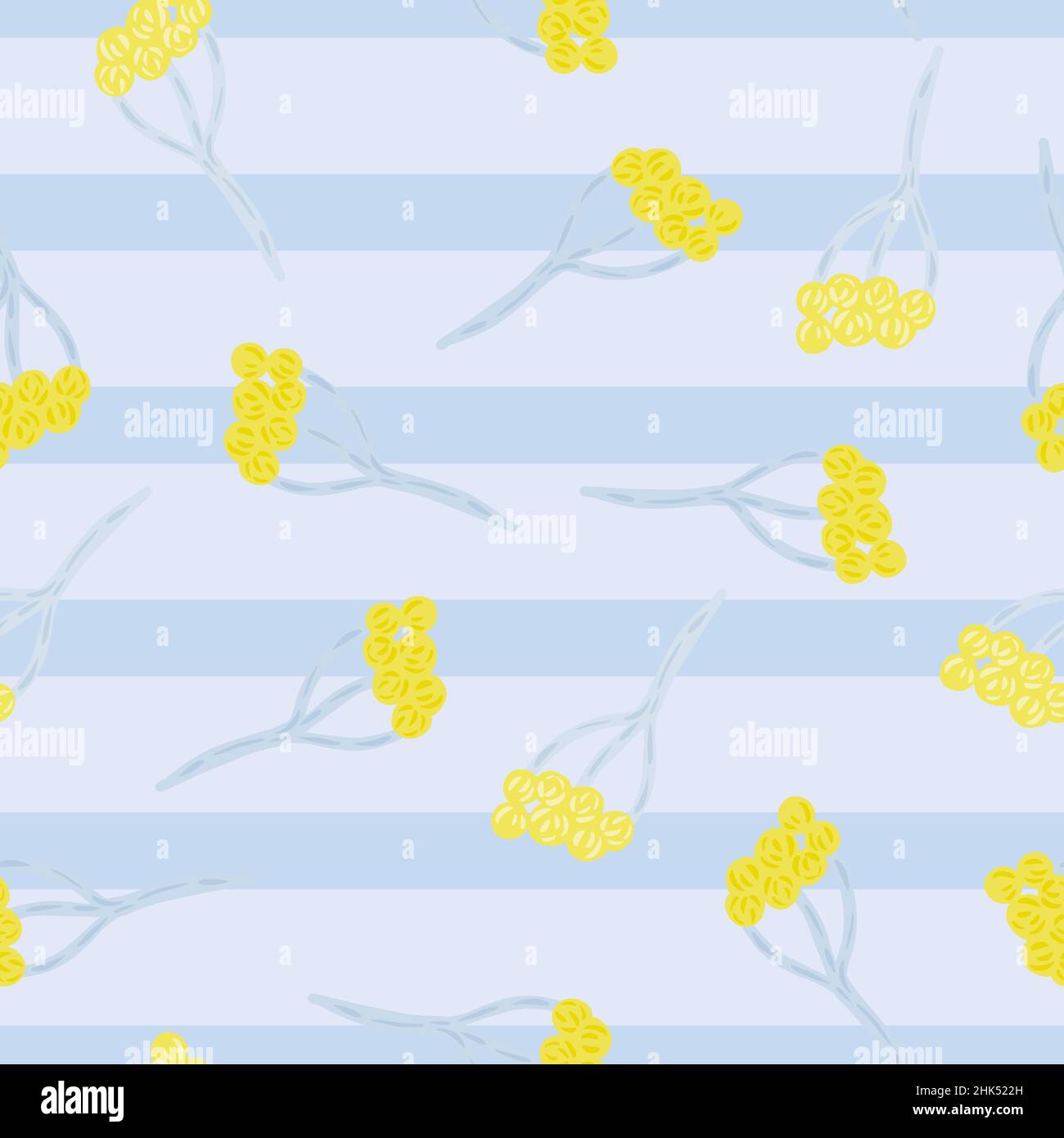 Yellow random yarrow silhouettes seamless pattern in simple style ...