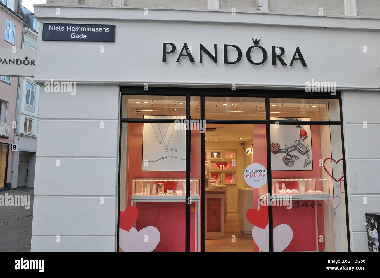 Copenhagen/Denmark./02 February 2022/.Pandora jewellery store on ...