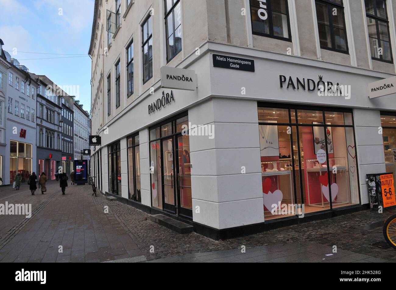 Copenhagen/Denmark./02 February 2022/.Pandora jewellery store on ...