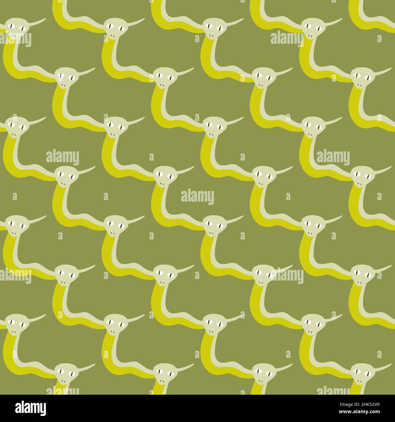 Nature wild seamless pattern with funny simple snakes shapes print ...