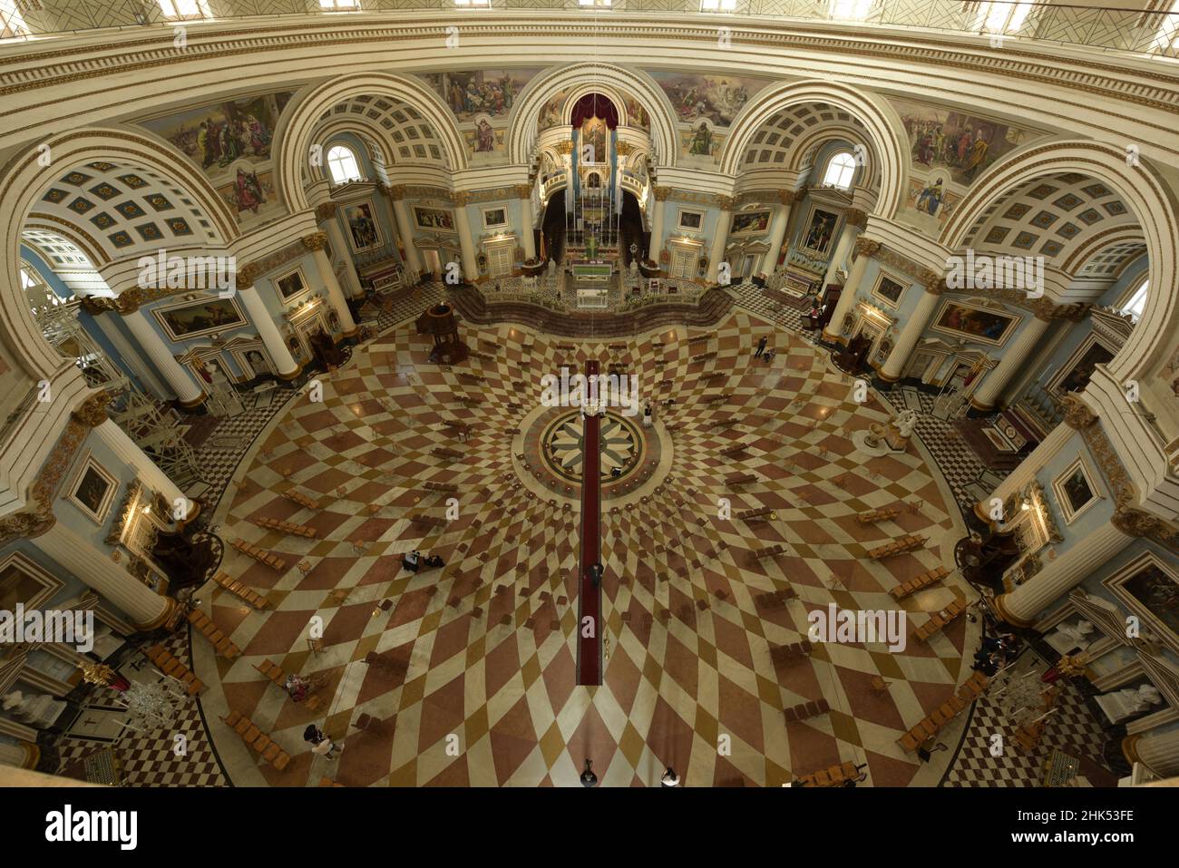 Interior of Rotunda Church in Mosta, Malta, Mediterranean, Europe Stock ...