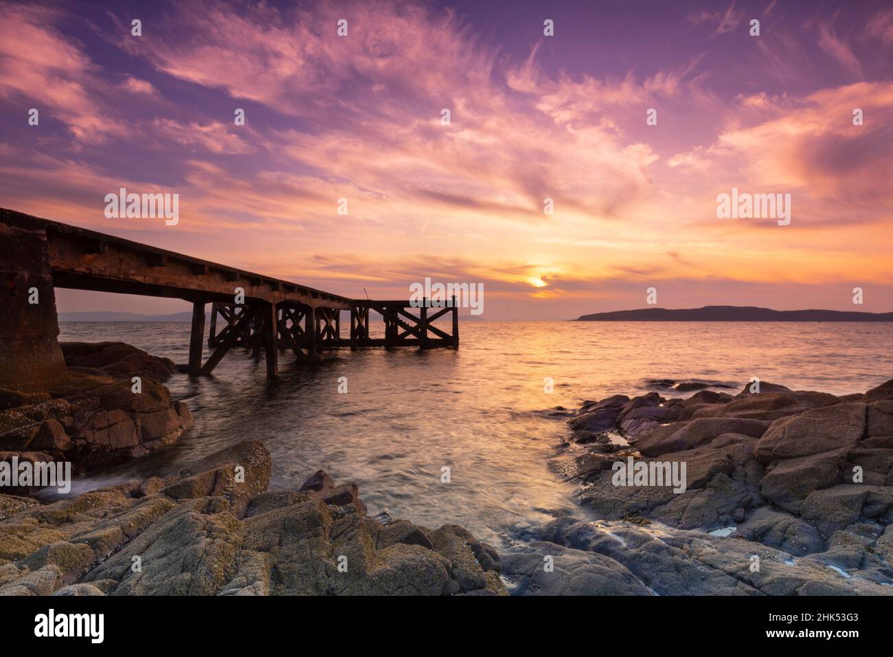 Portencross pier, Firth of Clyde, North Ayrshire, Scotland, United ...