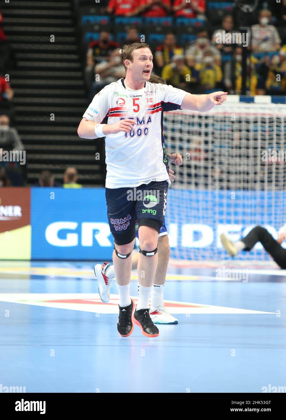 during the EHF Men's Euro 2022, Handball Placement Match 5/6 between ...