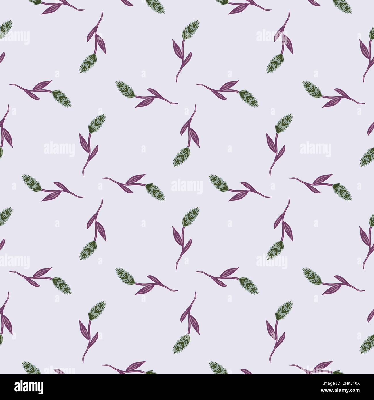 Abstract seamless pattern in geometric style with doodle ear of wheat ...