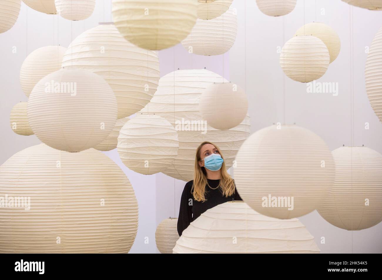 London, UK. 2 February 2022. A staff member poses with “Akari Cloud ...