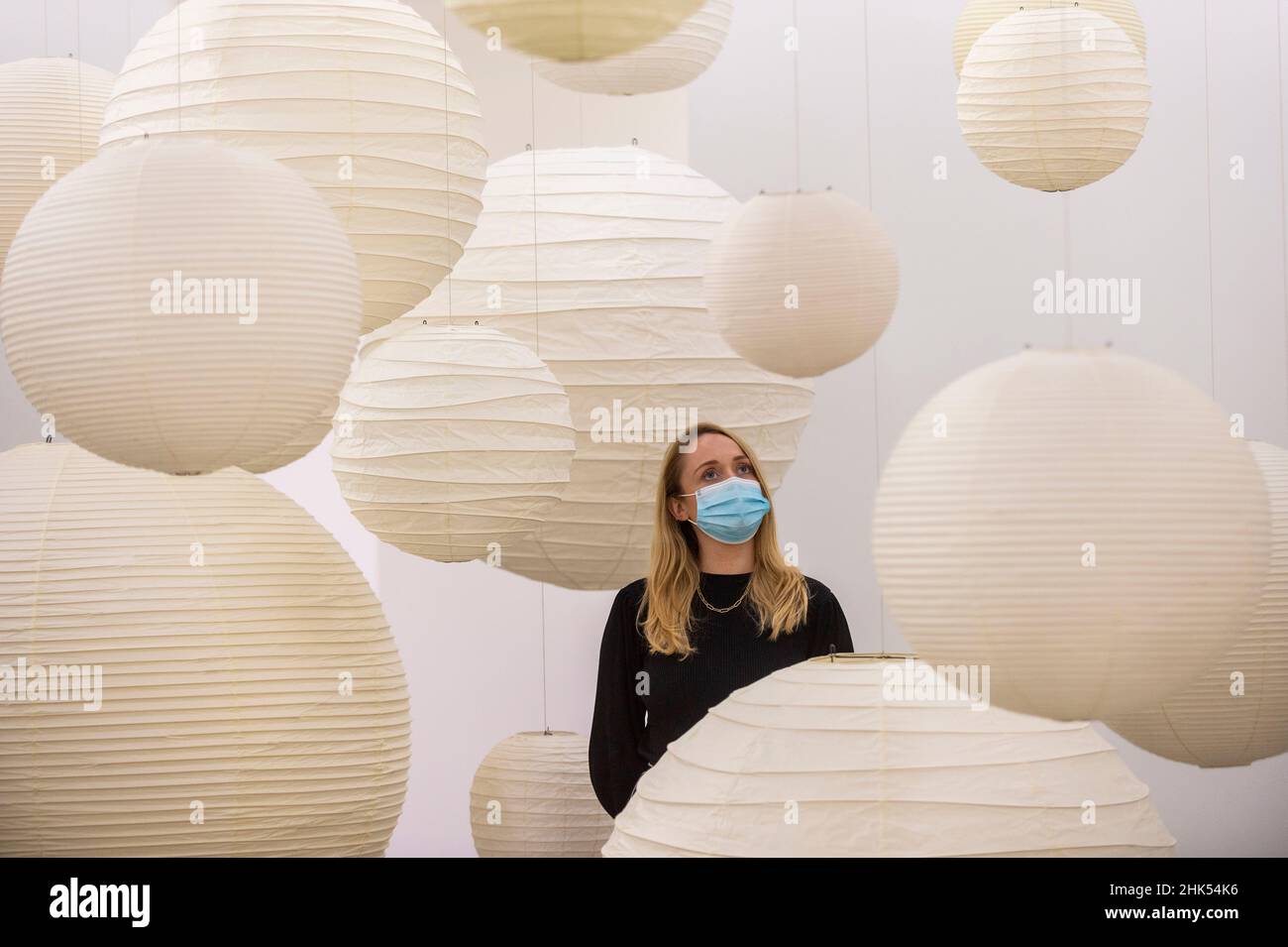 London, UK. 2 February 2022. A staff member poses with “Akari Cloud ...