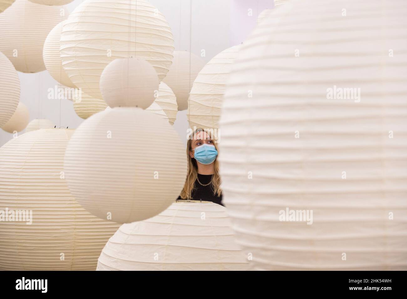 London, UK. 2 February 2022. A staff member poses with “Akari Cloud ...